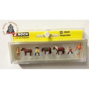 Noch 15635 Ponies with Riders (3) and Groom Figure Set – HO / OO Gauge ...