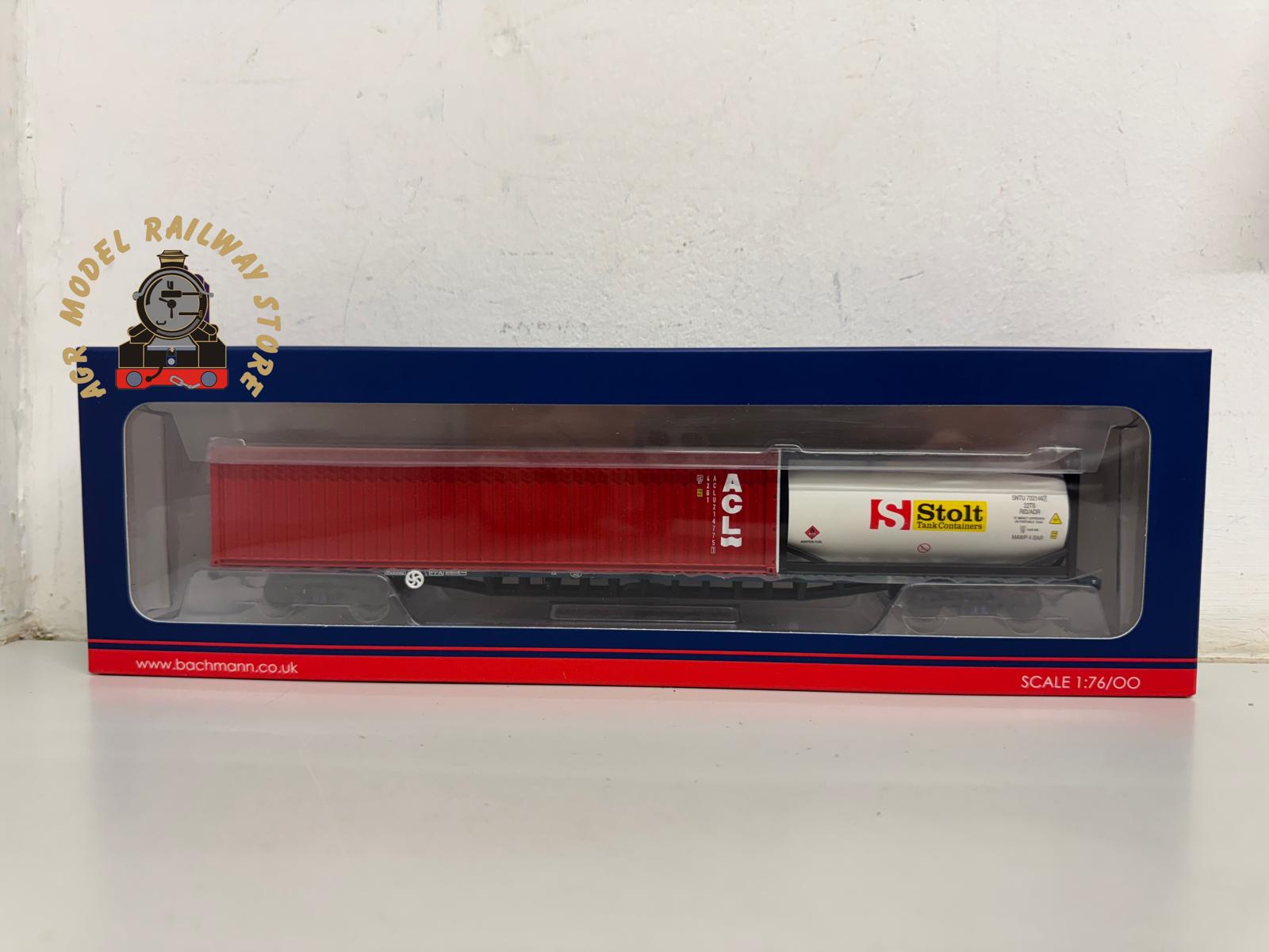 Bachmann 38-628C BR FFA Inner Flat BR Blue (TOPS), 40ft & Tank ISO ...