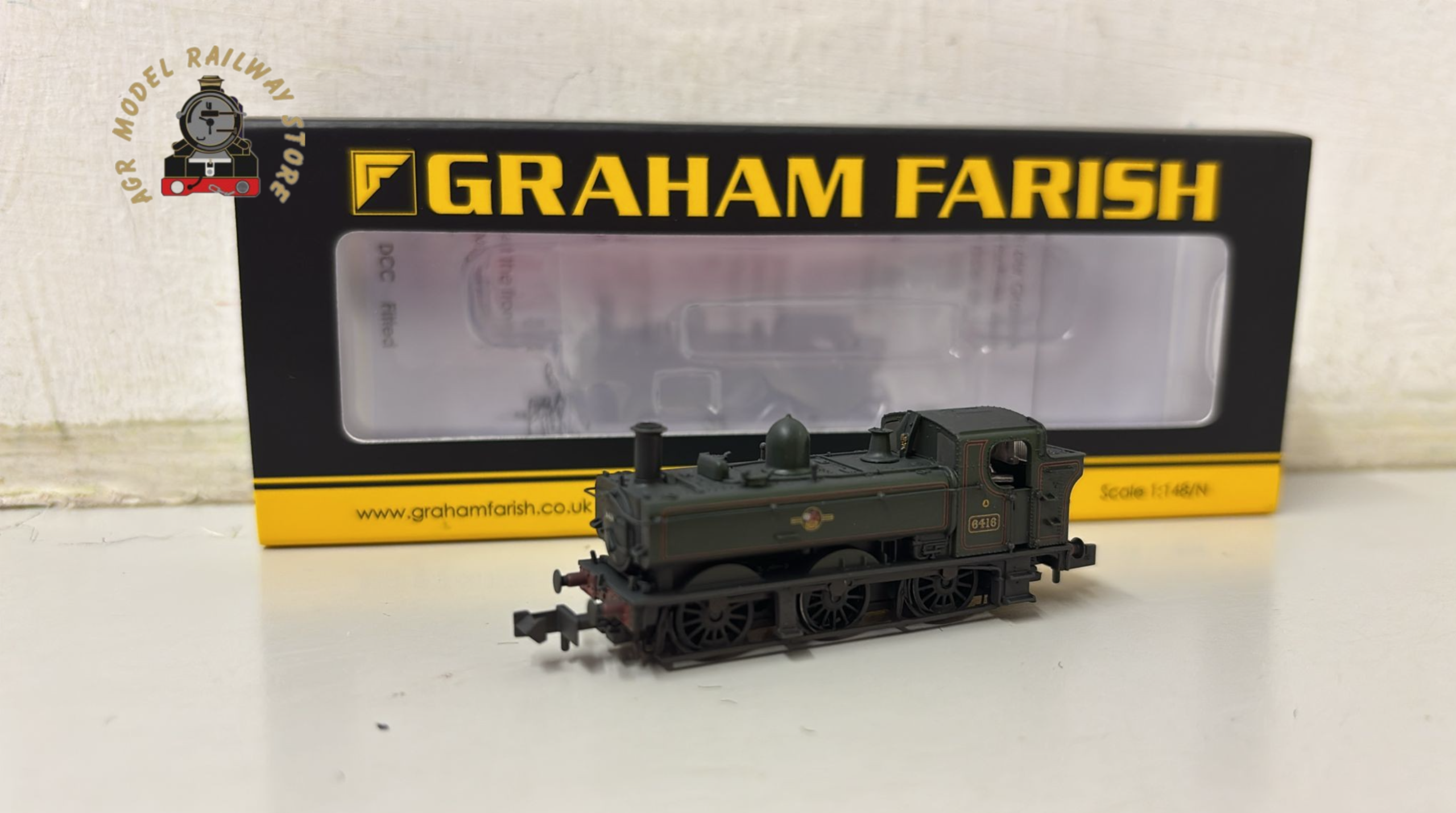 Graham Farish 371-987B GWR 64XX Pannier Tank 6416 BR Lined Green – AGR ...